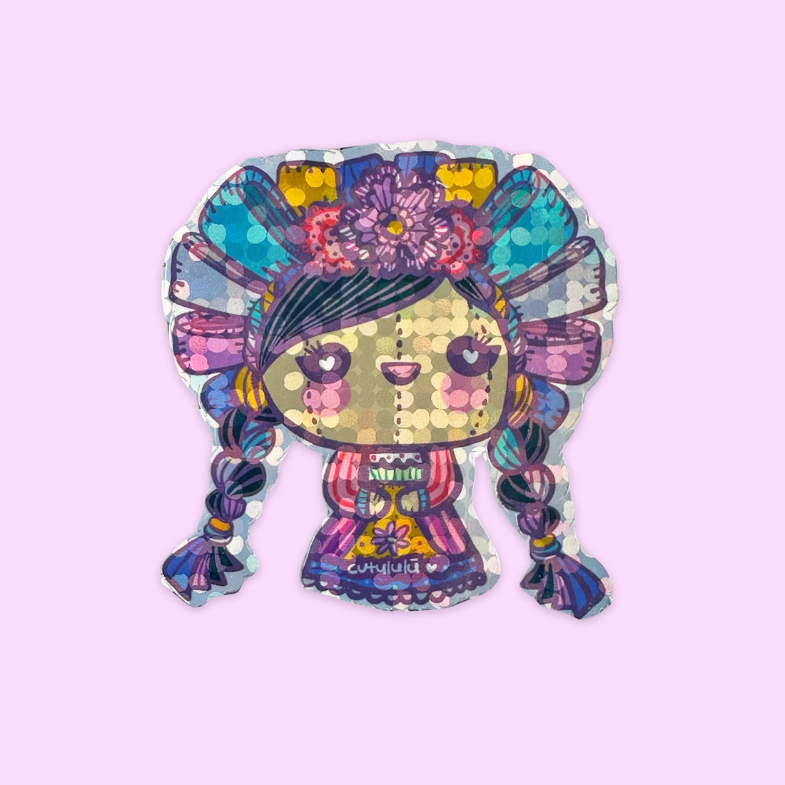 Sticker Holográfico Muñeca Lelé – Souvenirs Mixol