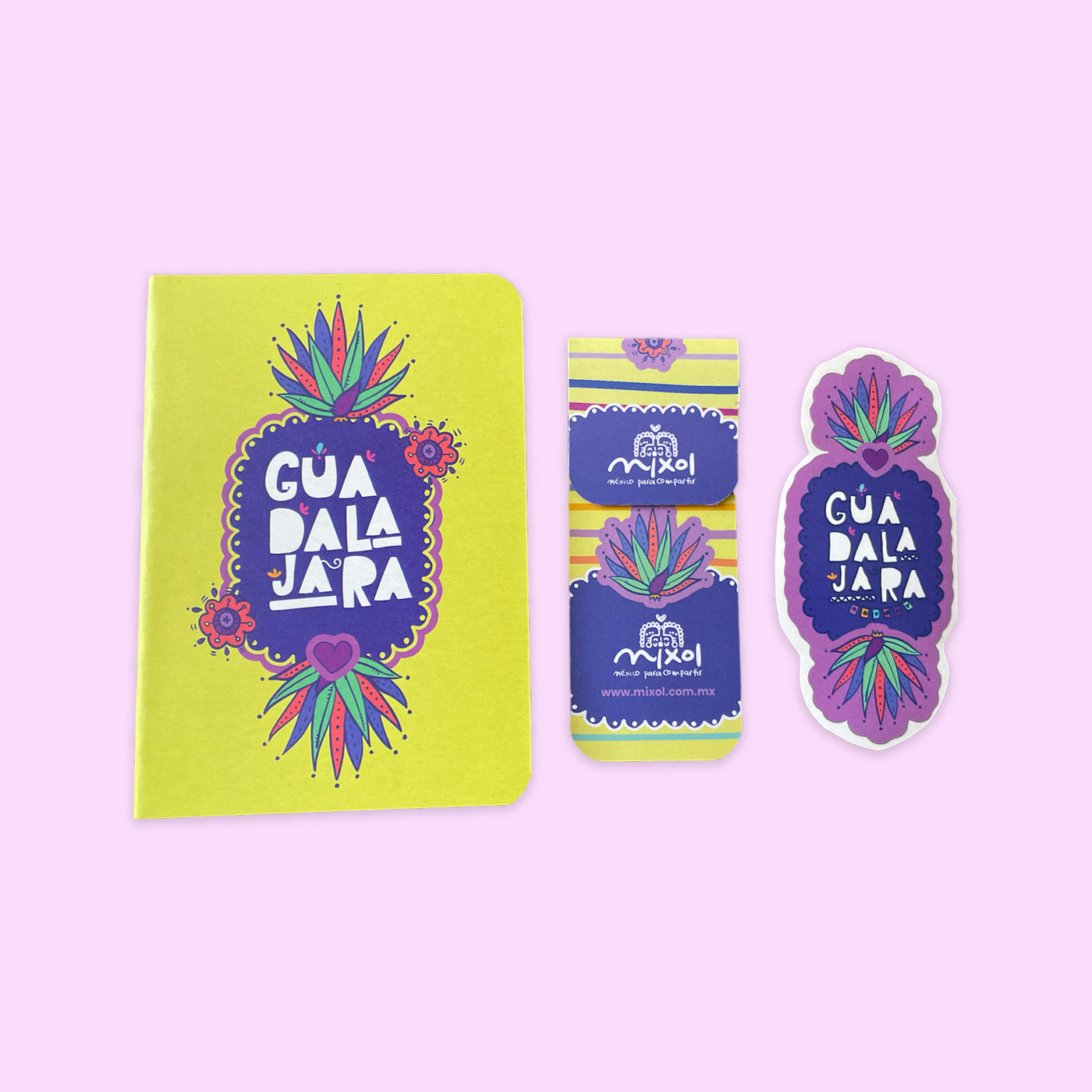 Kit Libreta, Separador & Sticker GDL – Souvenirs Mixol